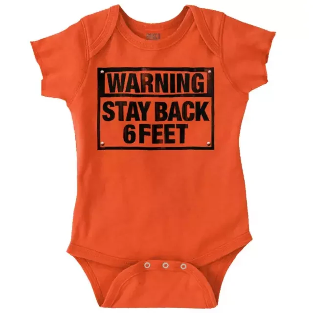 Baby Bodysuit BELLA CANVAS Warning Stay Back 6 Feet Funny Introvert ...