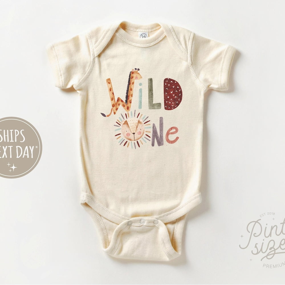 Baby Bodysuit BELLA CANVAS Wild One Baby Onesie - 1St Birthday Bodysuit - Boho Birthday Natural ...