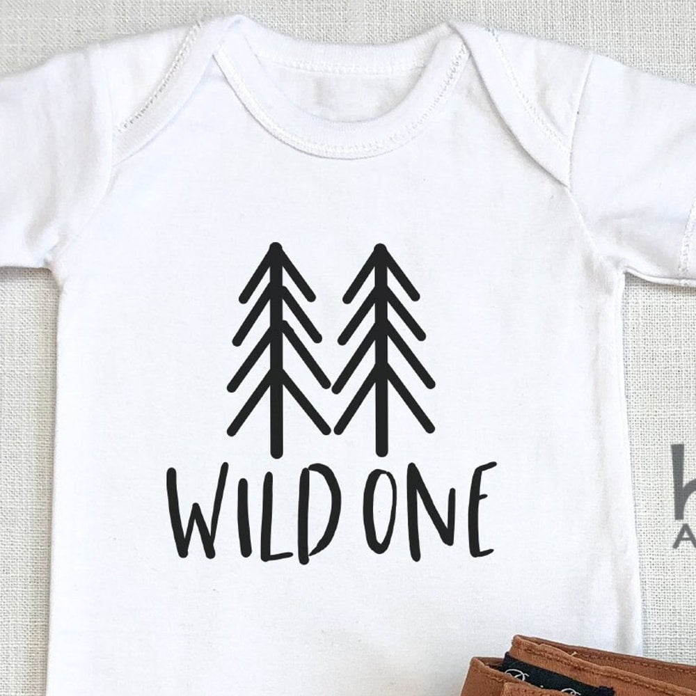Baby Bodysuit BELLA CANVAS Wild One, Birthday, Camping Kids Shirt, Adventure Baby S, Travel ...