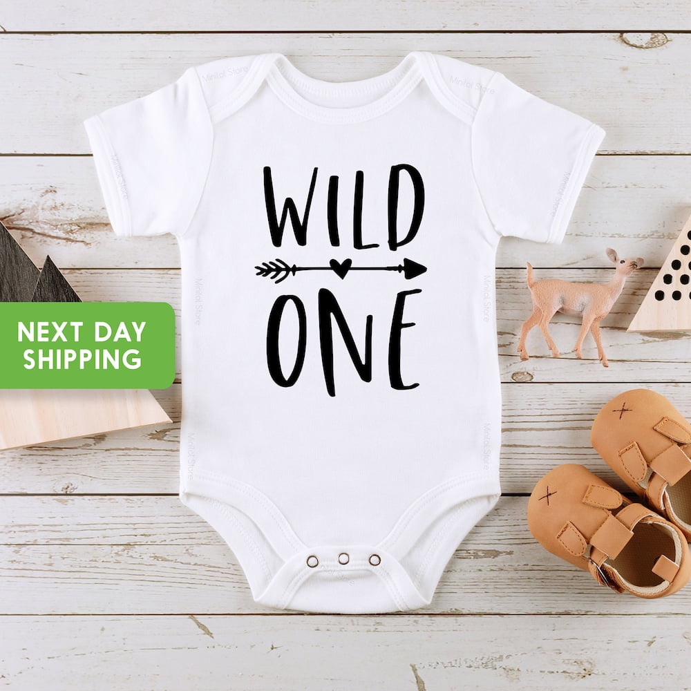 Baby Bodysuit BELLA CANVAS Wild One Onesie 1St Birthday Shirt, One Year Old First Birthday, Wild ...