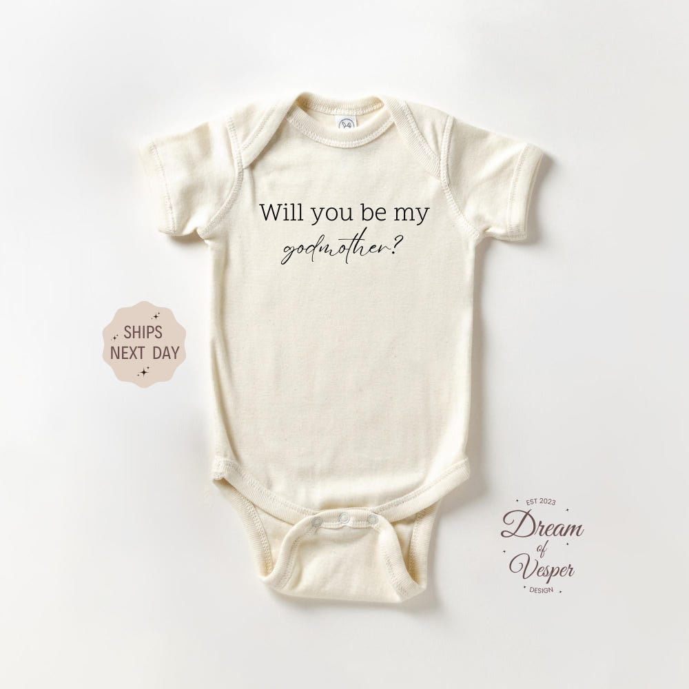 Baby Bodysuit BELLA CANVAS Will You Be My Godmother Baby Onesie, Godmother Bodysuit, Cute ...