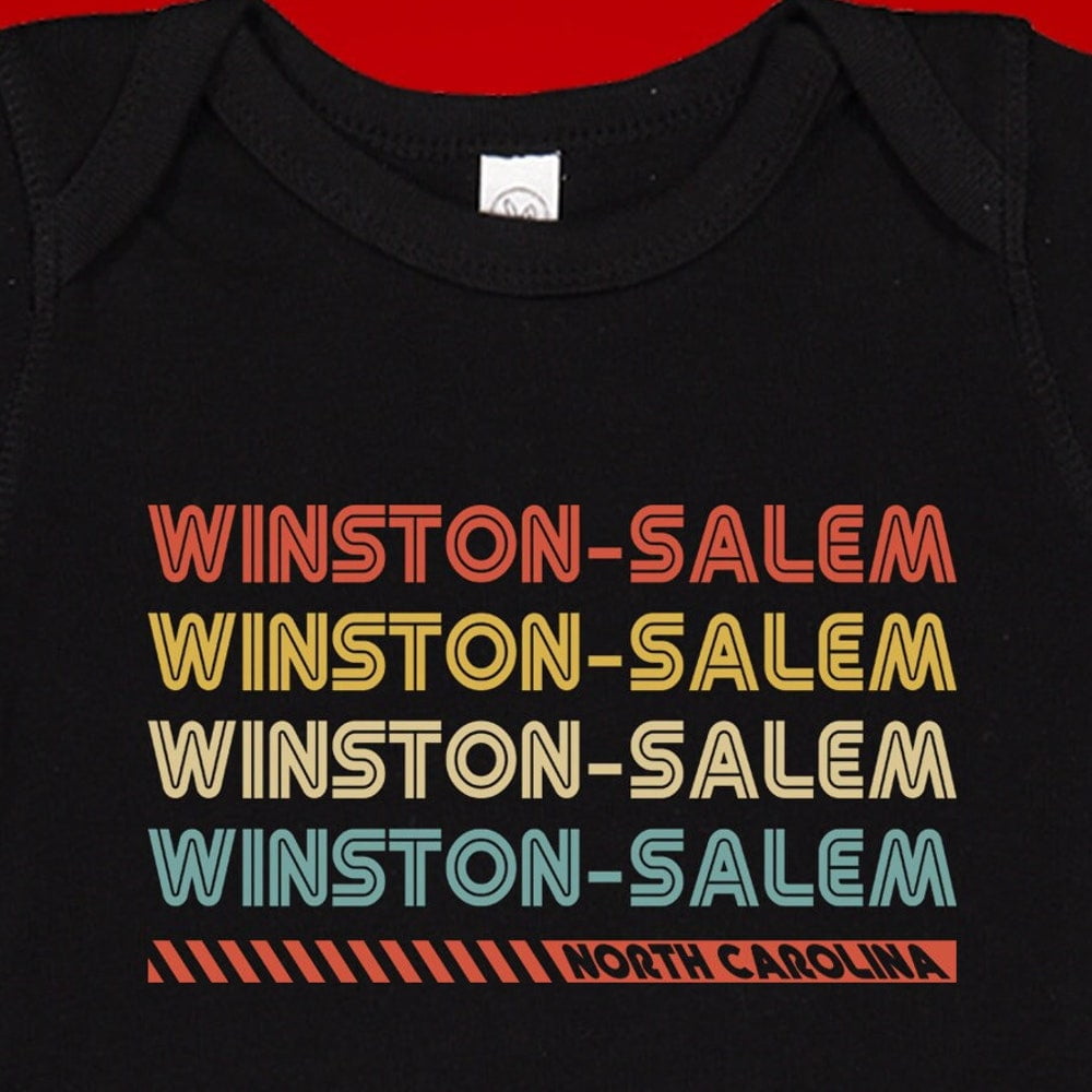 Baby Bodysuit BELLA CANVAS Winston-Salem Baby Onesie, Retro Winston ...