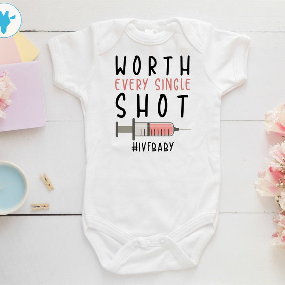 Baby Bodysuit BELLA CANVAS Worth Every Shot Onesie - Ivf Onesie Baby ...