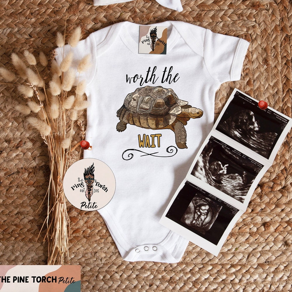 Baby Bodysuit BELLA CANVAS Worth The Wait Bodysuit, Turtle Baby Clothes ...