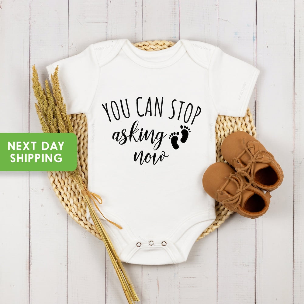 Baby Bodysuit BELLA CANVAS You Can Stop Asking Now Onesie, Cute Baby Onesie, Baby Shower Gift ...
