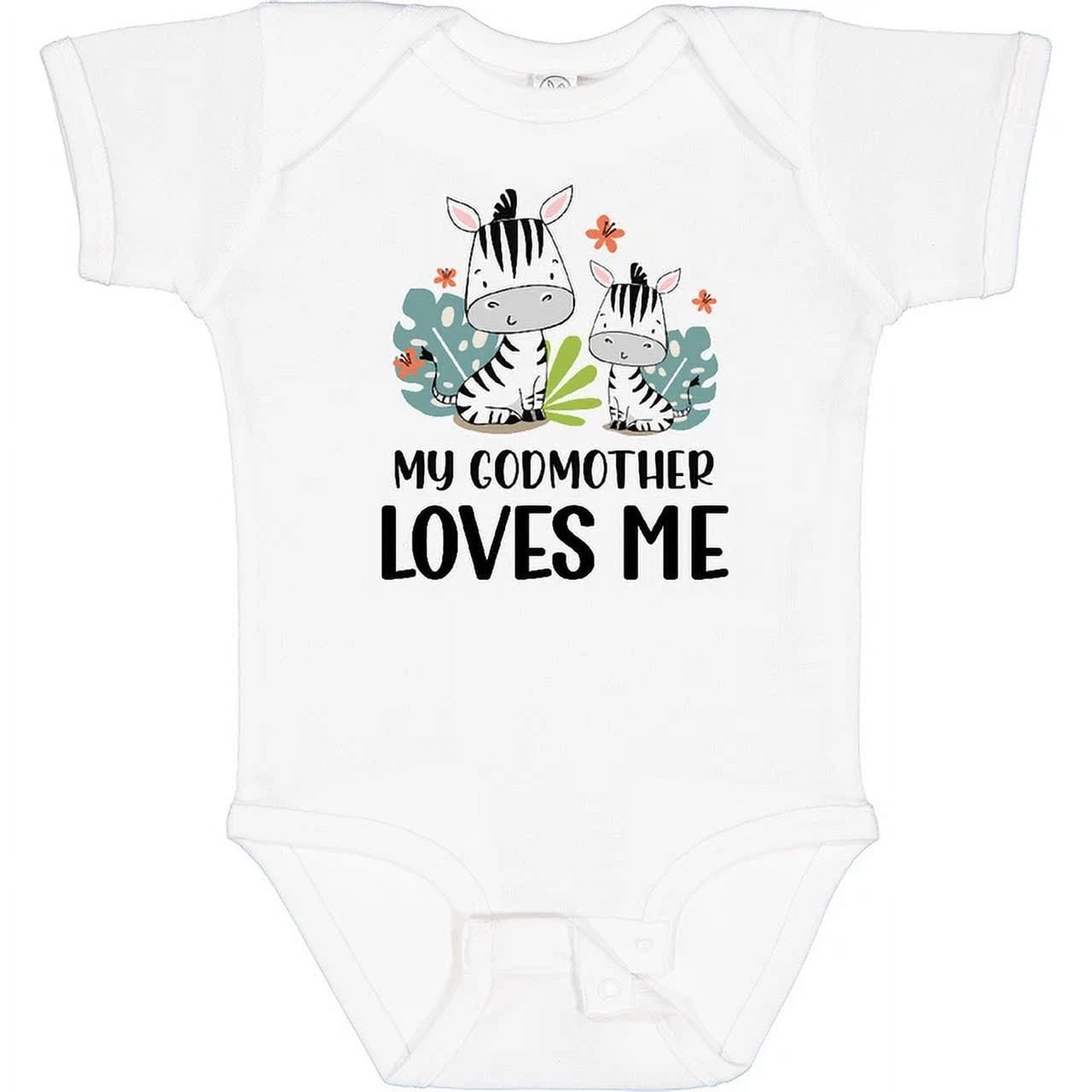 Baby Bodysuit BELLA CANVAS Zebra My Godmother Loves Me Baby Bodysuit Godchild Idea Aunt Niece ...