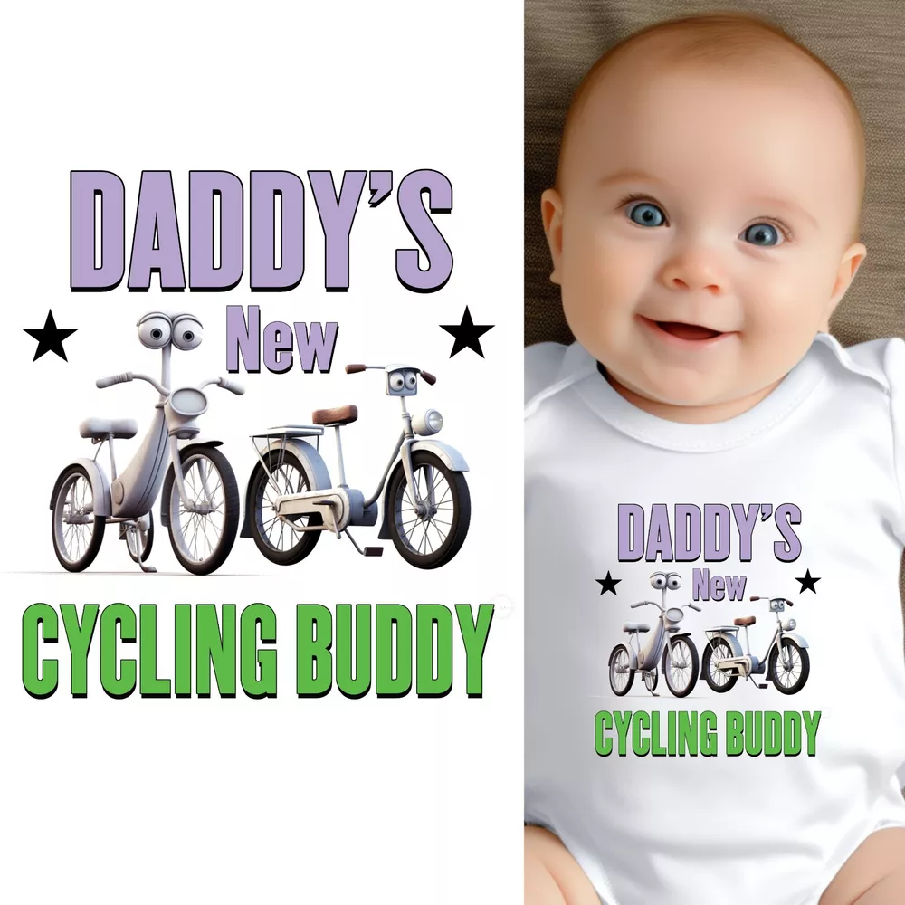Baby Bodysuit - Daddy'S New Cycling Buddy Baby Clothes For Infant Boys ...