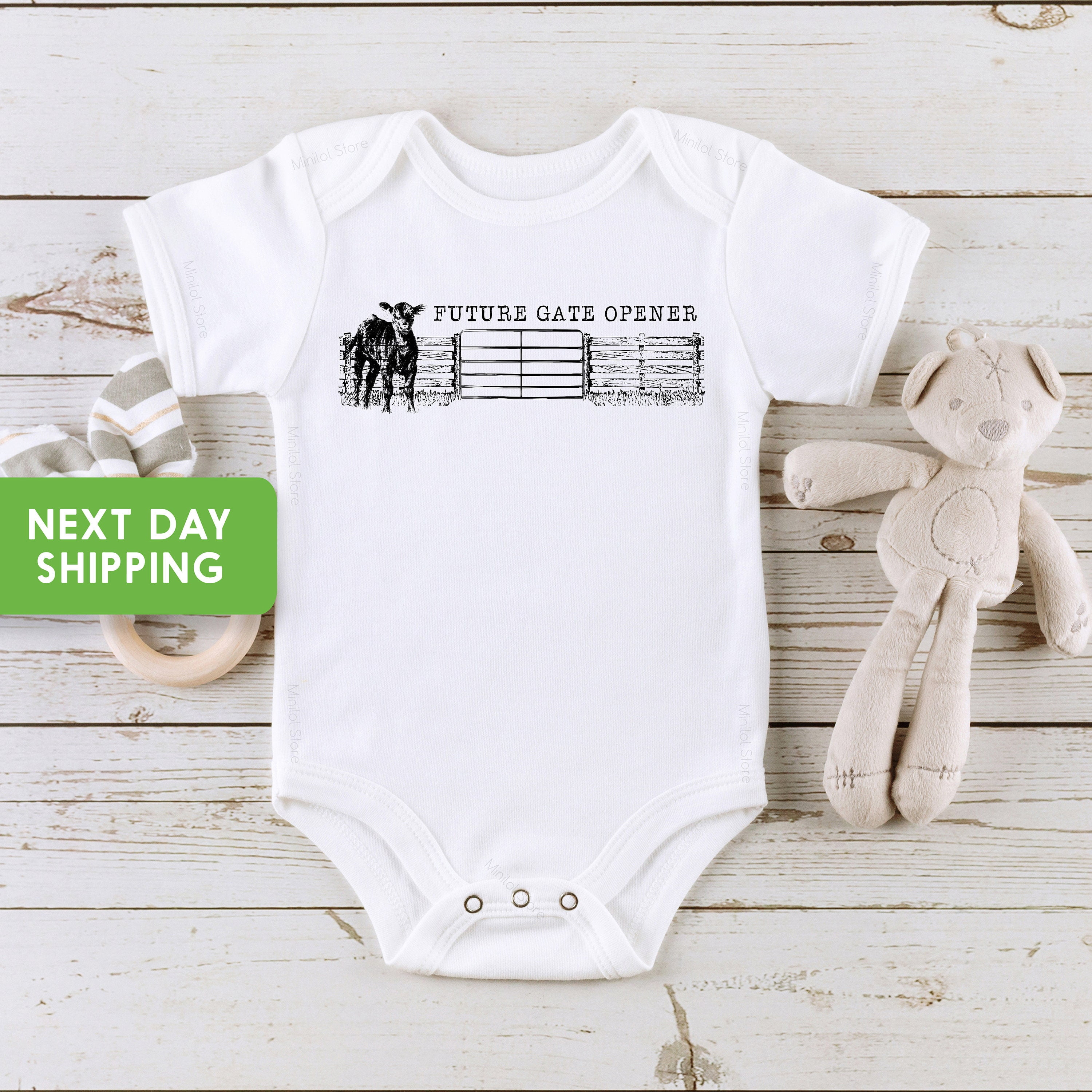 Baby Bodysuit, Future Gate Opener Bodysuit, Future Western Baby Boy Retro Baby Bodysuit, New ...