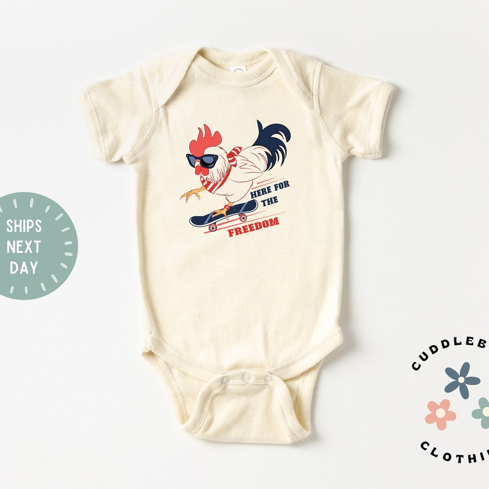 Baby Bodysuit, Here For The Freedom Bodysuit, First Fourth Of July ...
