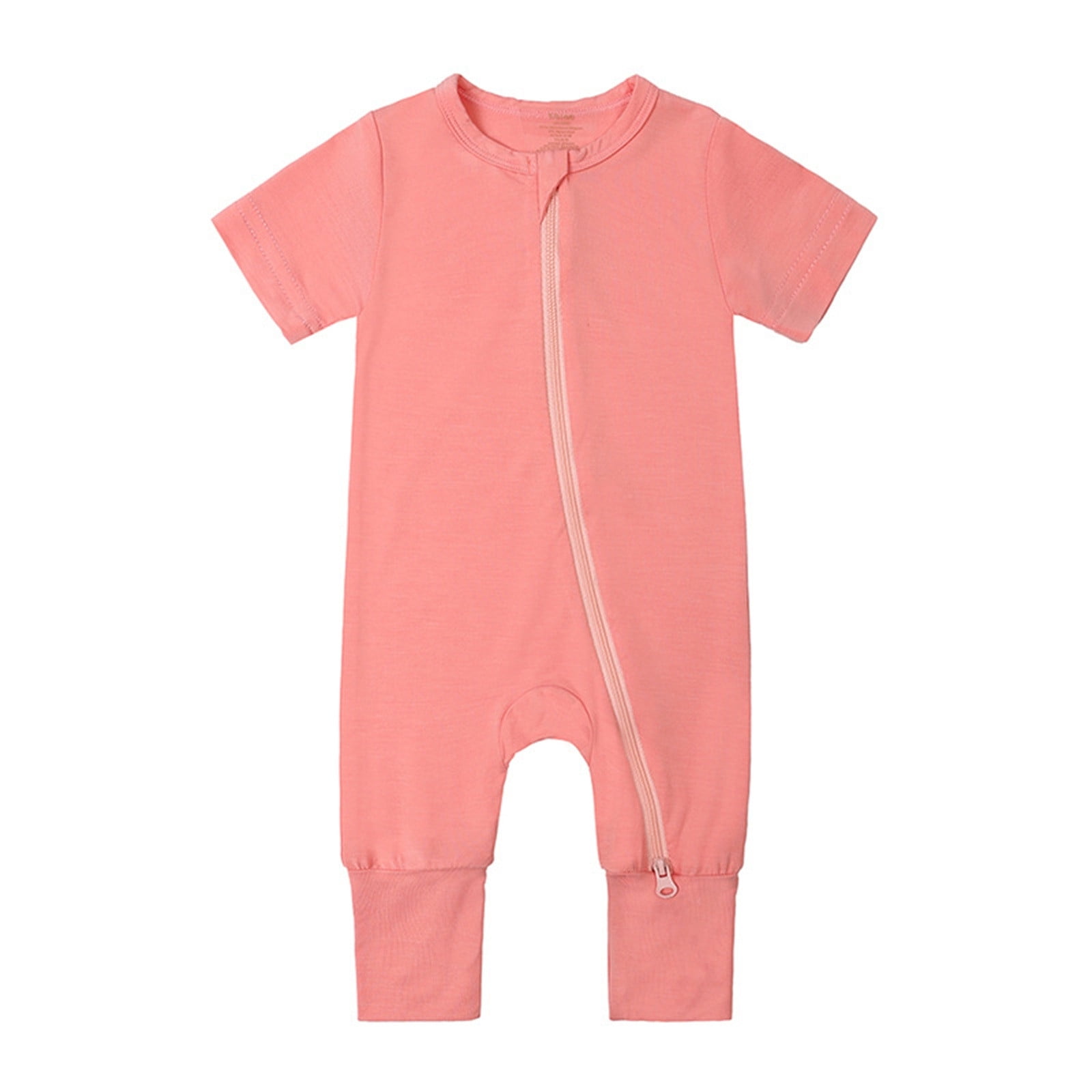Baby Bodysuit Inafant Rompers Footless Zipper Short Sleeve Sleeper ...