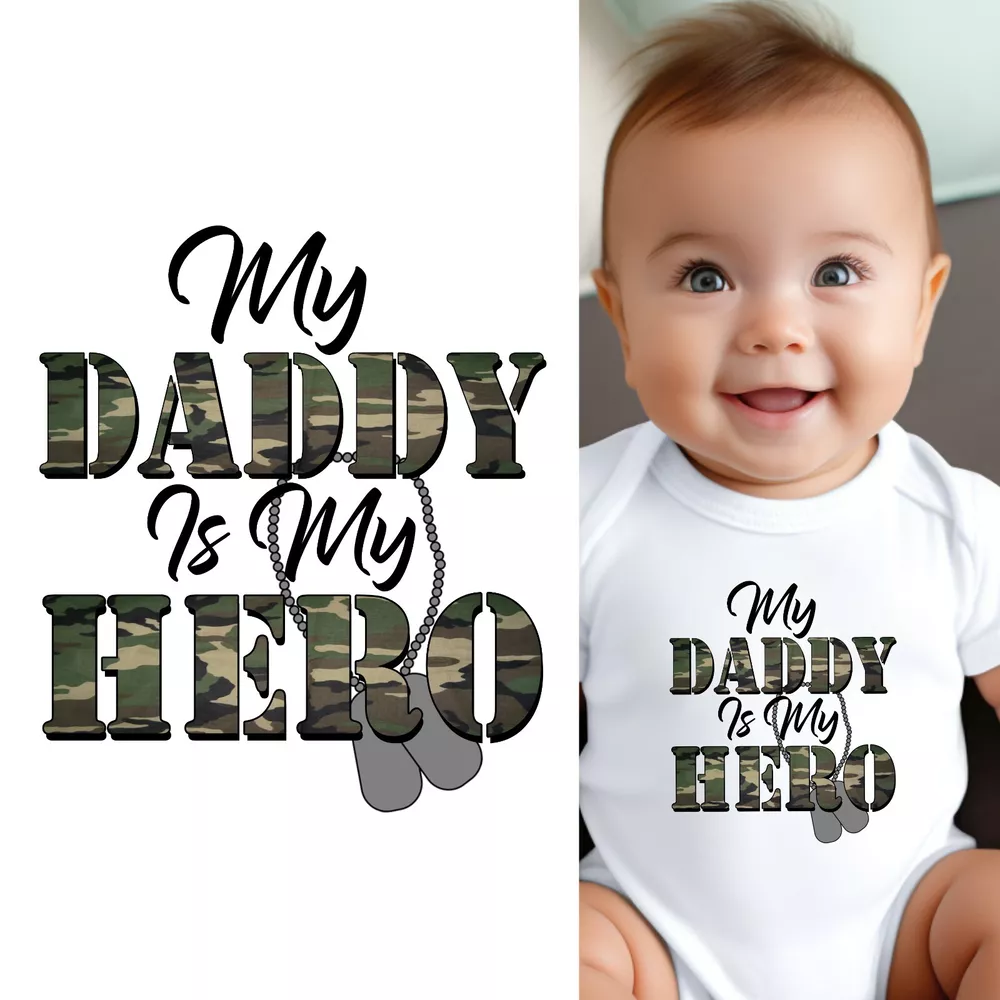 Baby Bodysuit - My Daddy Is My Hero Baby Clothes For Military Family ...