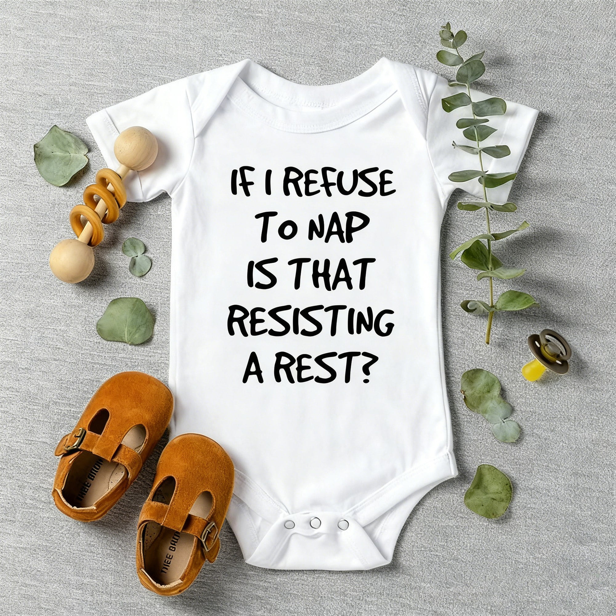 Baby Bodysuit Short Sleeve Romper, Cute "If I Decline to Take a Nap ...