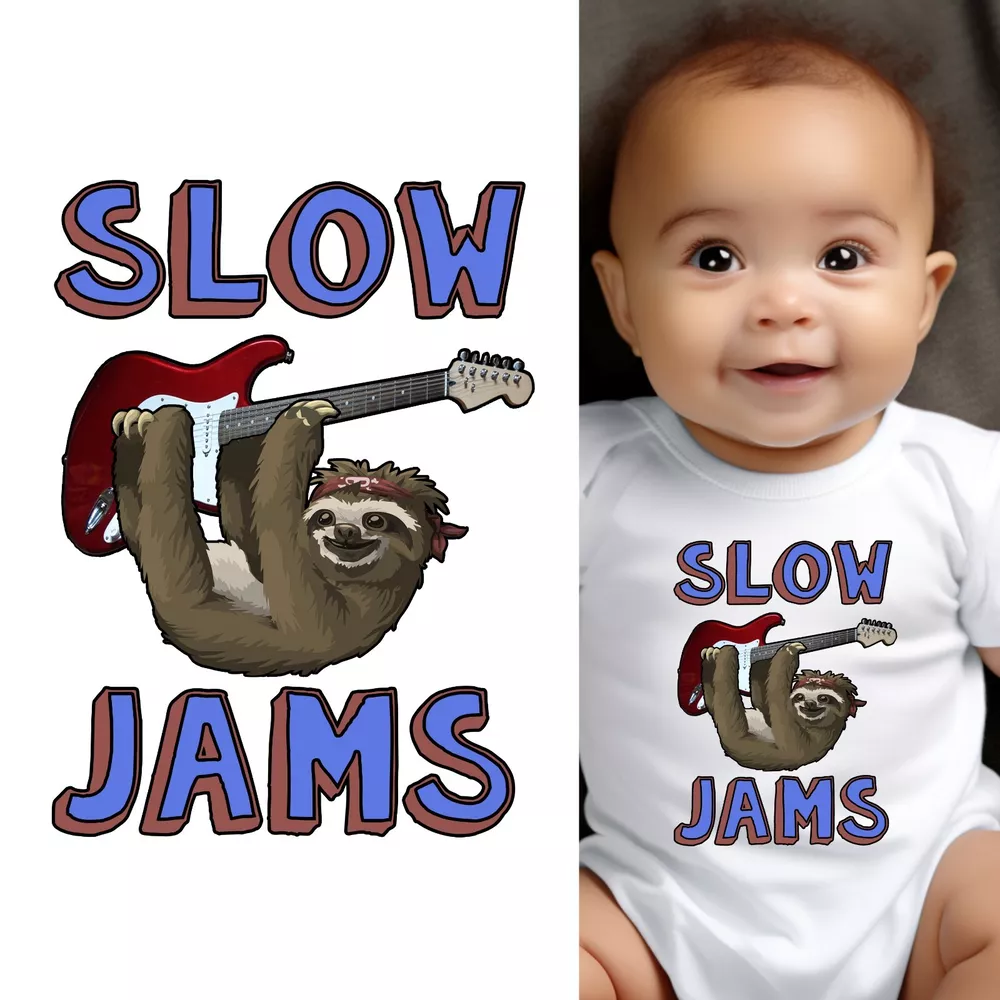 Baby Bodysuit - Slow Jams Sloth Baby Clothes For Infant Boys And Girls ...