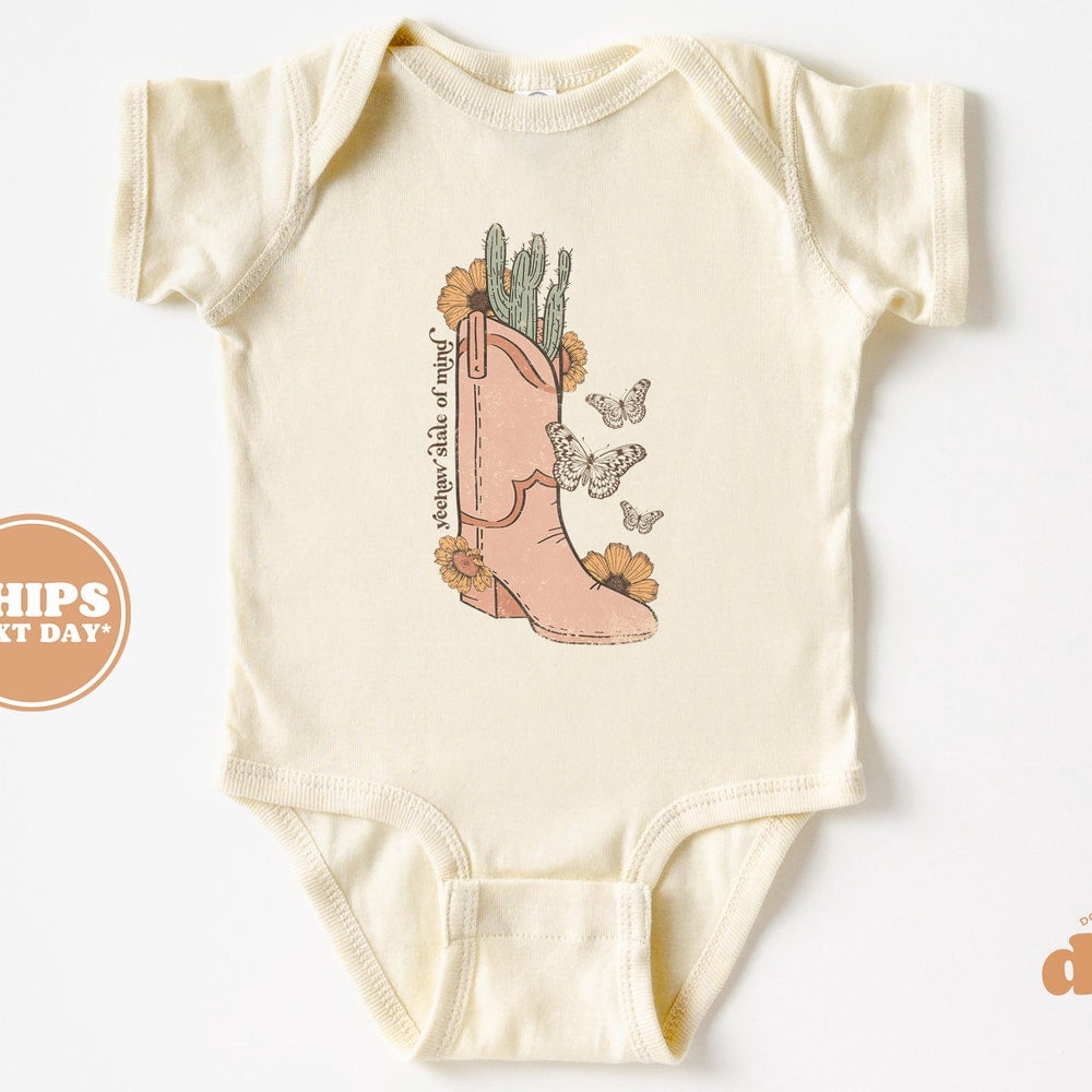 Baby Bodysuit, Yeehaw State Of Mind Western, Western Baby Retro Baby ...