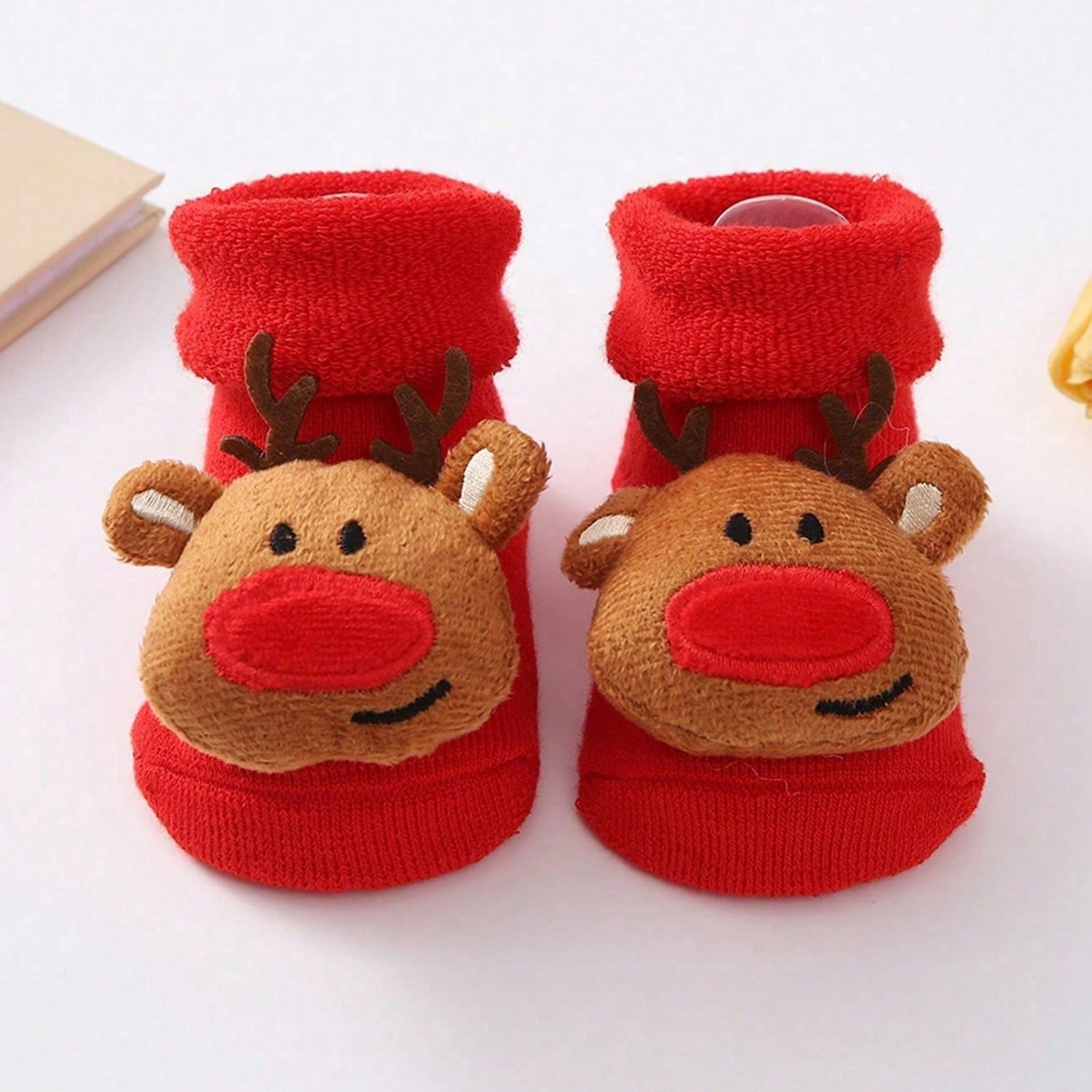 Baby Booties Cozy Fleece Slippers Christmas Santa Claus Snowman Soft ...