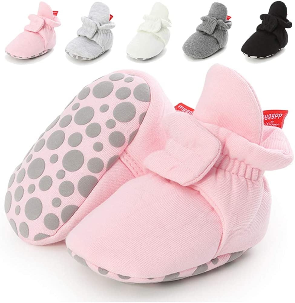 Baby Booties Newborn Boys Girls Fleece Boots Non Slip Grippers Stay On ...