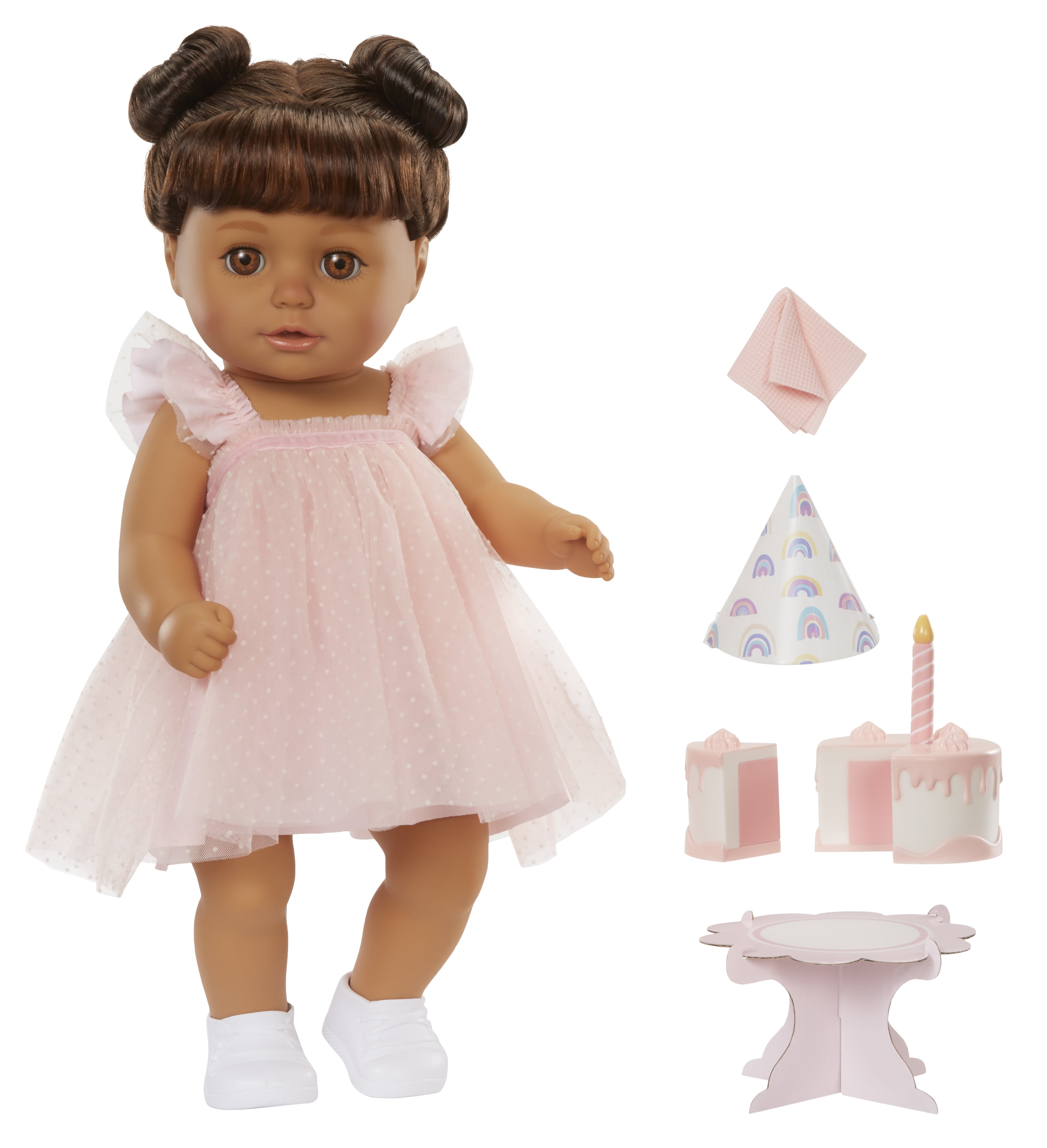 Baby Born Birthday Baby Doll Ava Light Brown Eyes, Includes Cake, Dress ...