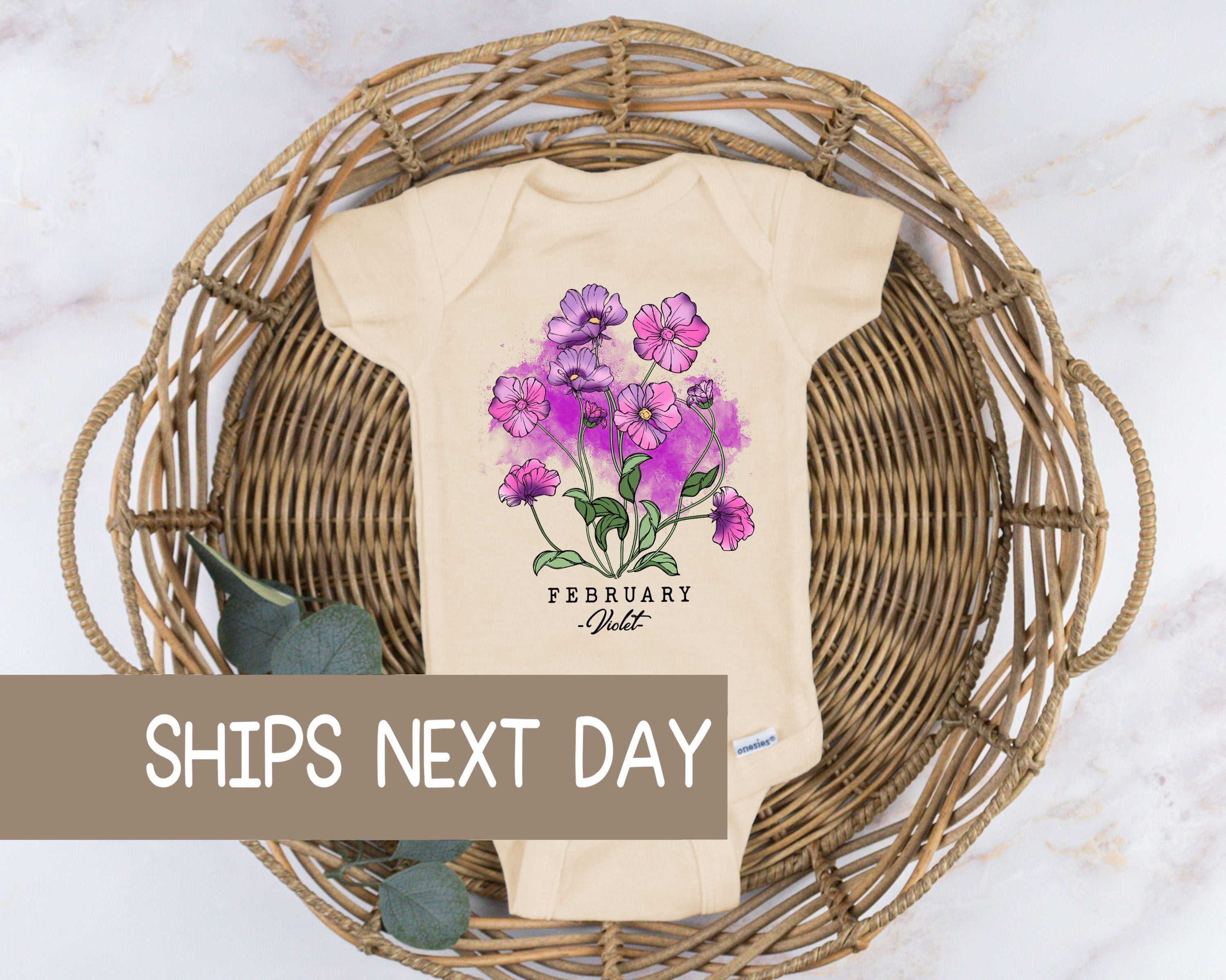 Baby Born In February Bodysuit, February Violet Baby Onesie, Birthday ...