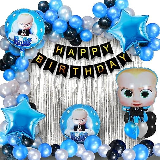 Baby Boss Theme Birthday Decorations - 55 Pcs Boss Baby Birthday ...