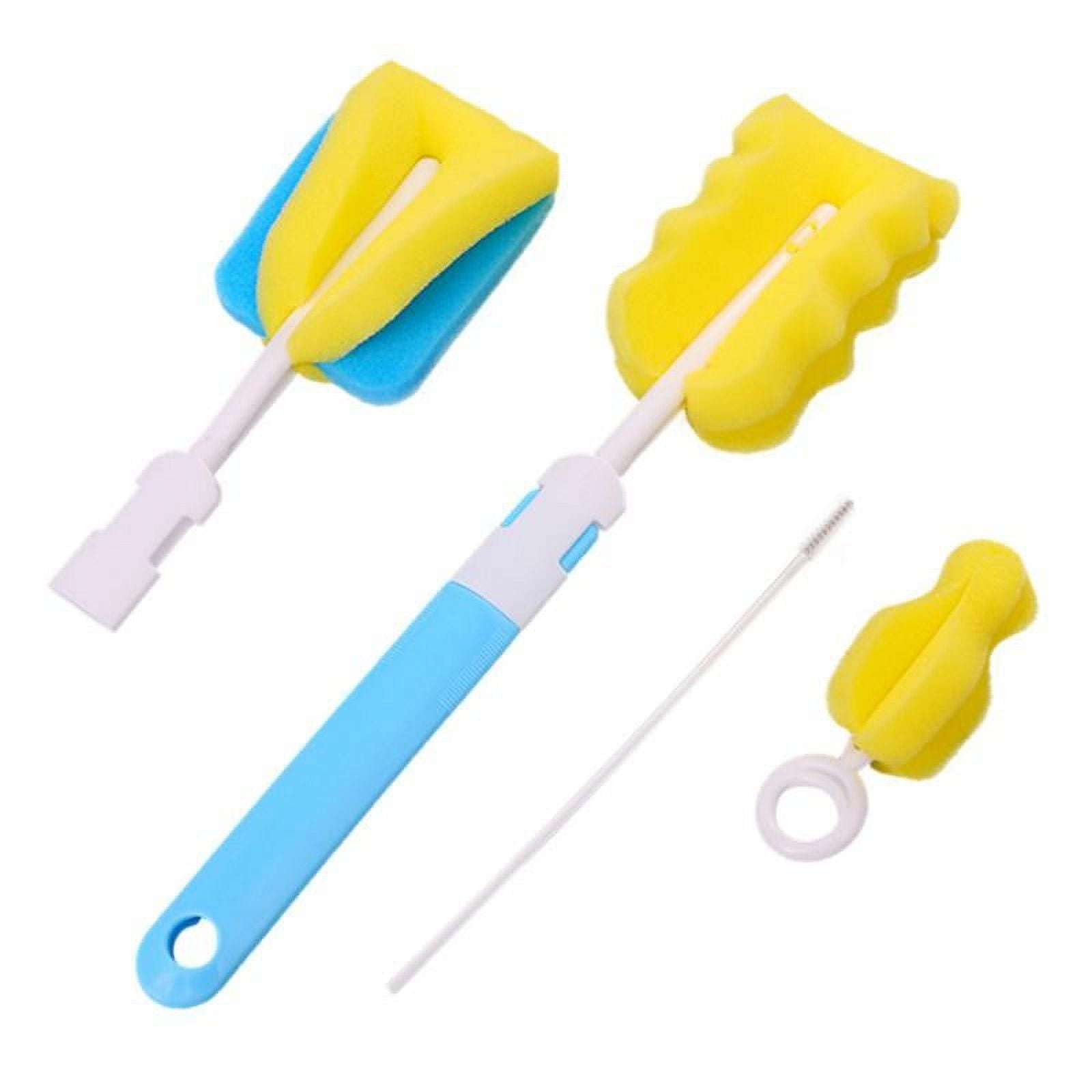 Baby Bottle Cleaning Kit: 4pcs/set Sponge Plastic Glass Milk Water Cup ...