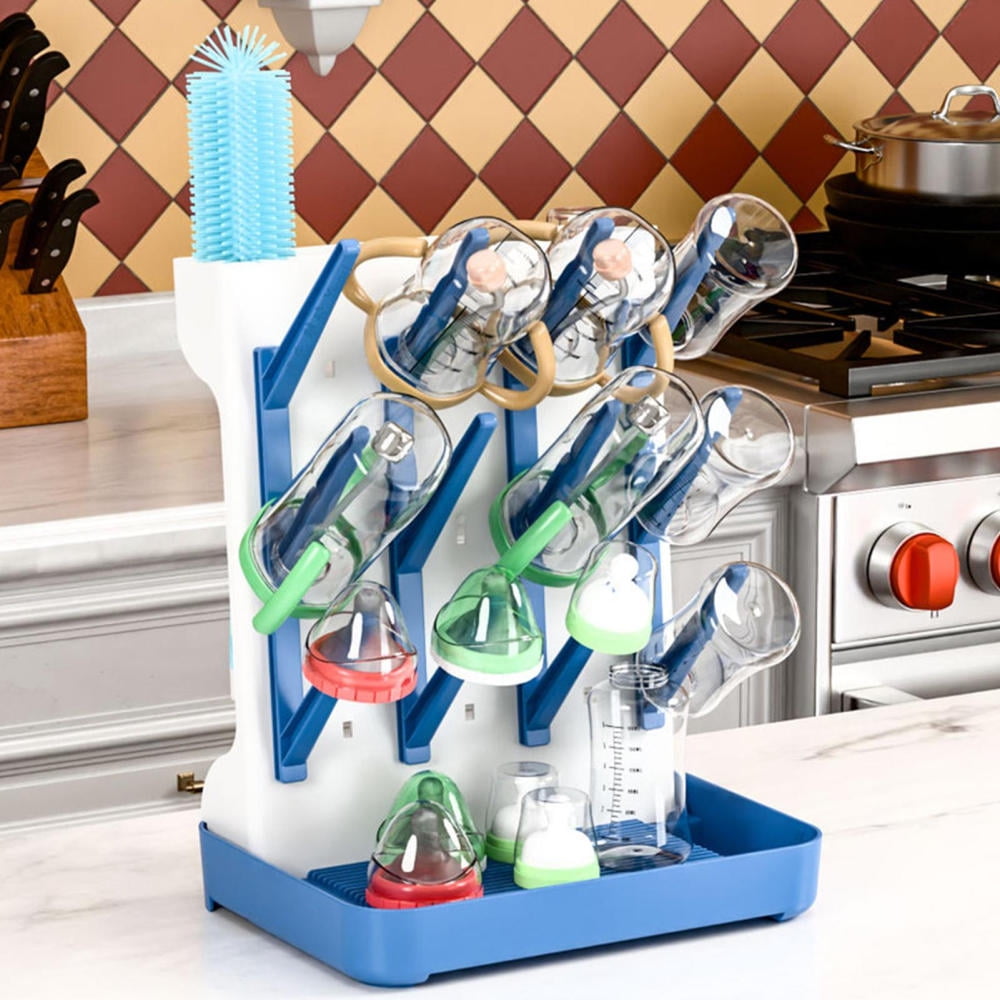 Baby Bottle Drying Rack Vertical Bottle Drying Rack Space-Saving Nipple Dryer Holder for Baby ...