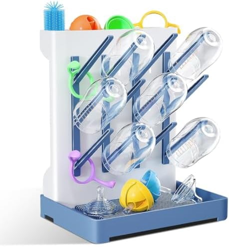 Baby Bottle Drying Rack: Vertical Space Saving Large Bottles Holder ...