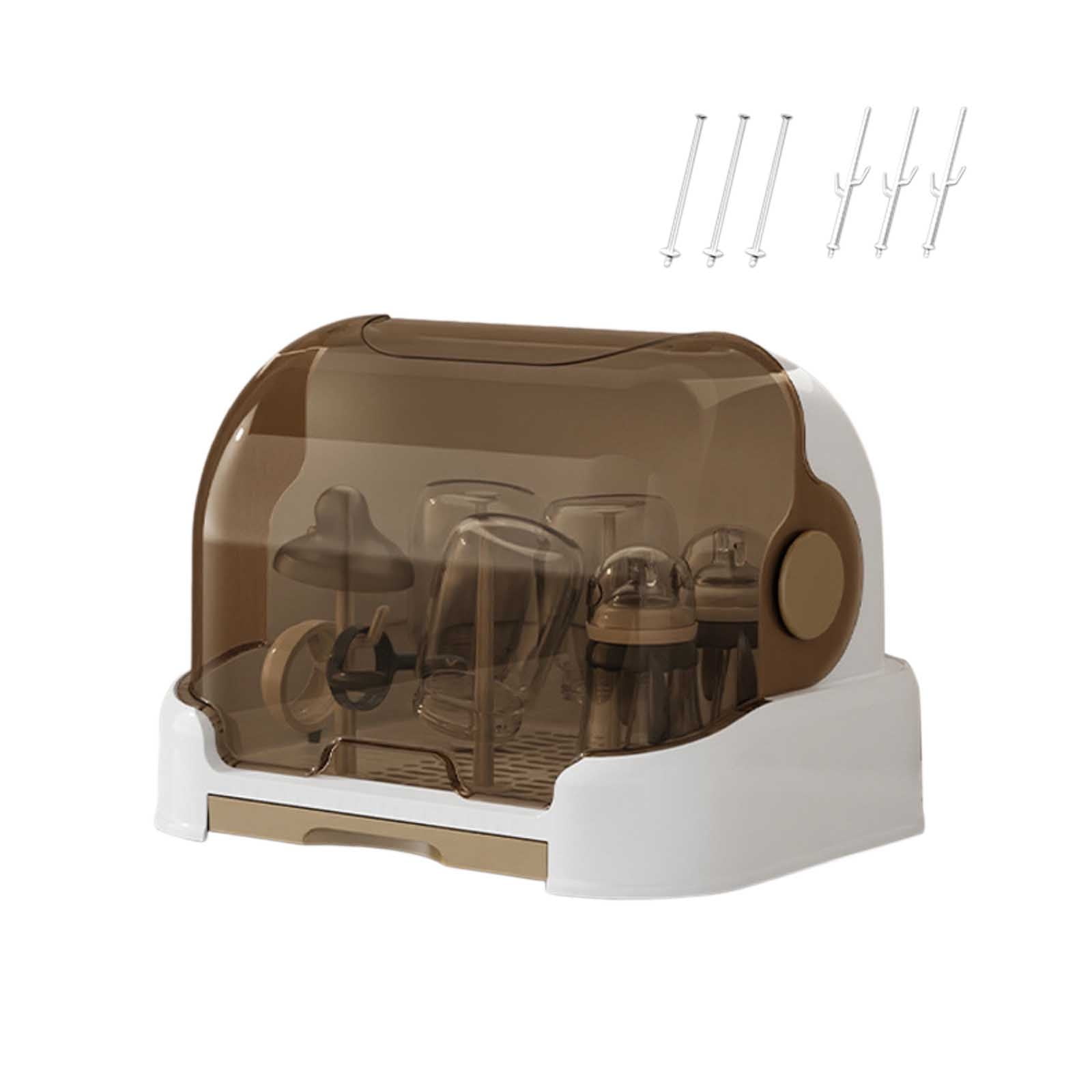 Baby Bottle Drying Rack with Lid Space Saving Storage Box with ...