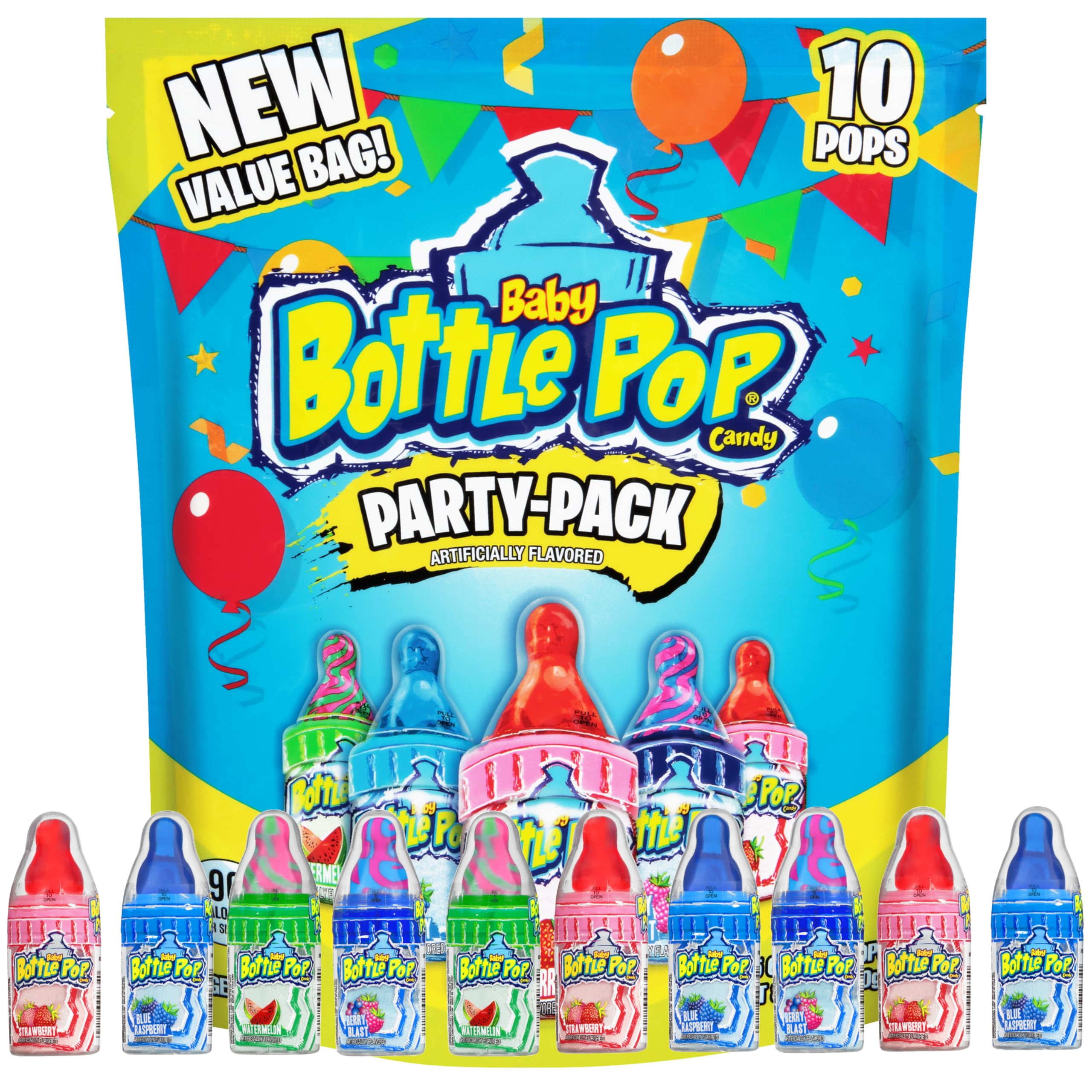 Baby Bottle Pop Candy MFF30 Lollipops Variety Party Pack - 10 Count ...