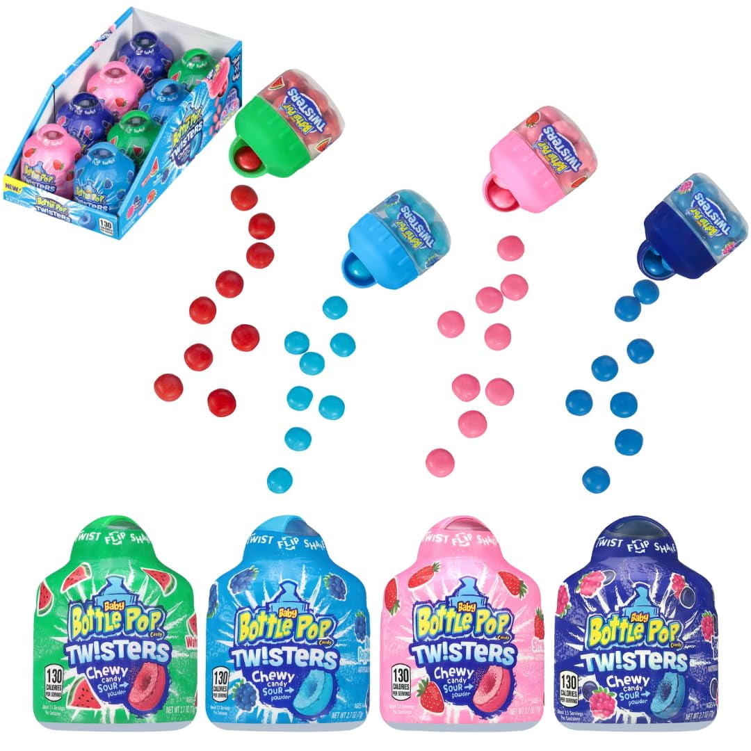 Baby Bottle Pop Twisters SAF21 Chewy Candy, 8 Candy with Chewy Sour ...