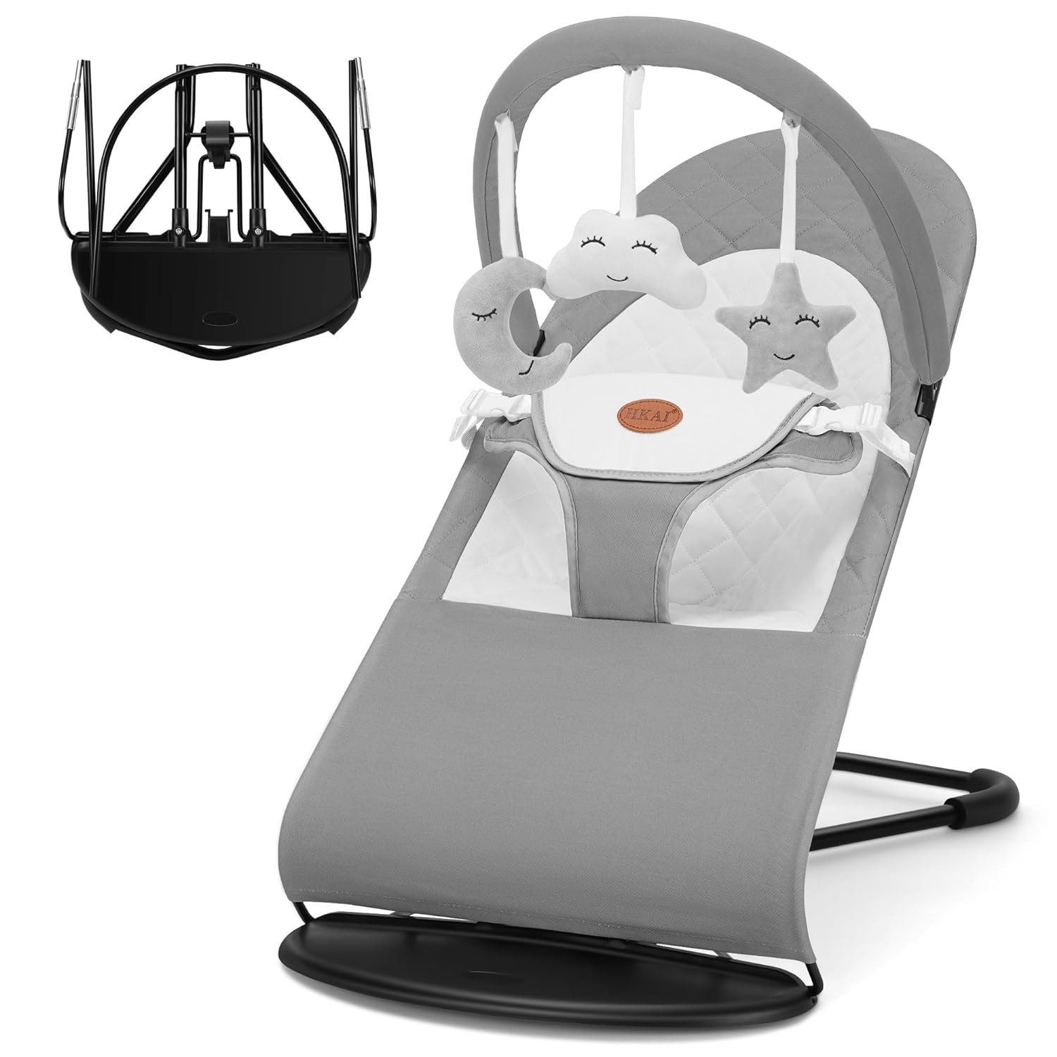 Baby Bouncer,2-in-1 Convenient,Lightweight Adjustable Rocker or Fixed ...
