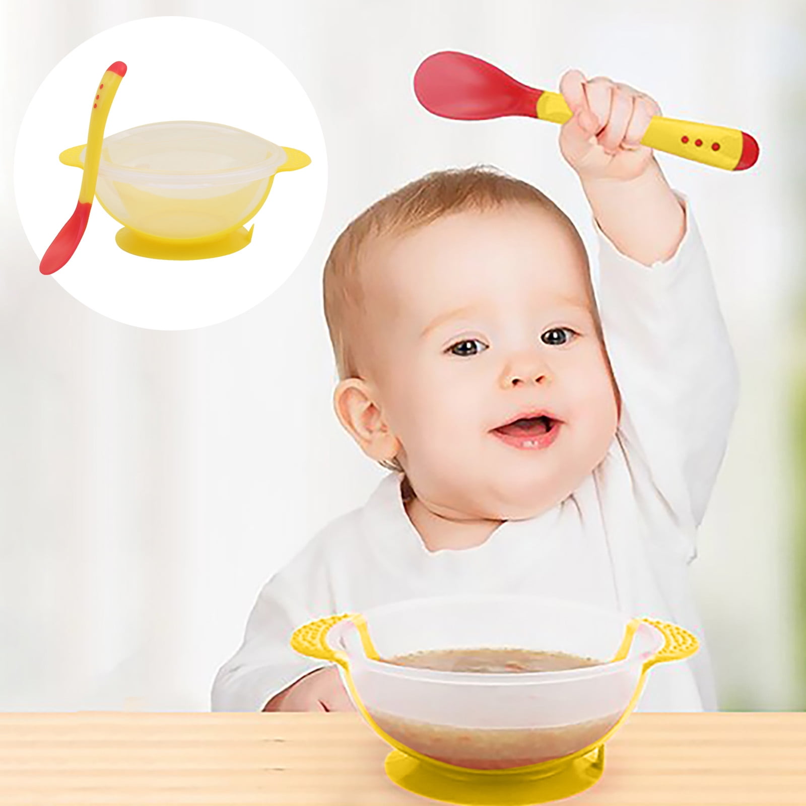 Baby Bowls with Suction Base, Spill-Proof Lid, Temperature-Sensing ...