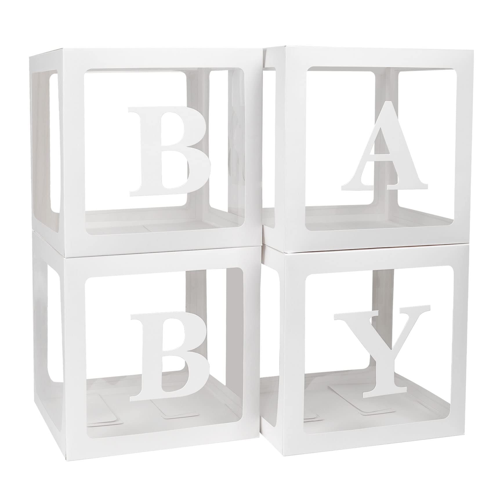 Baby Boxes with Letters CM31 for Baby Shower, 4 Transparent Balloon ...