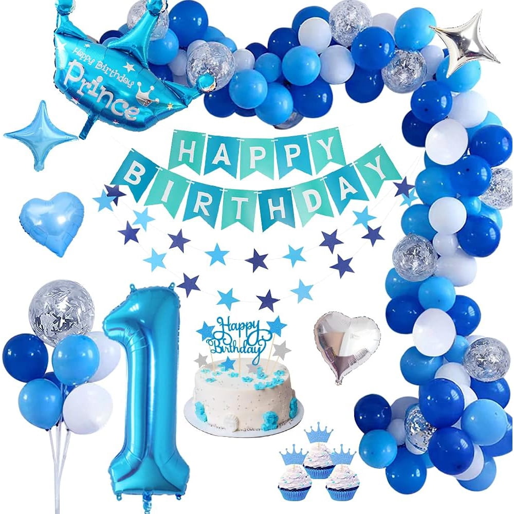 Baby Boy 1st Birthday Decorations Supplies, 1st Birthday Boy ...