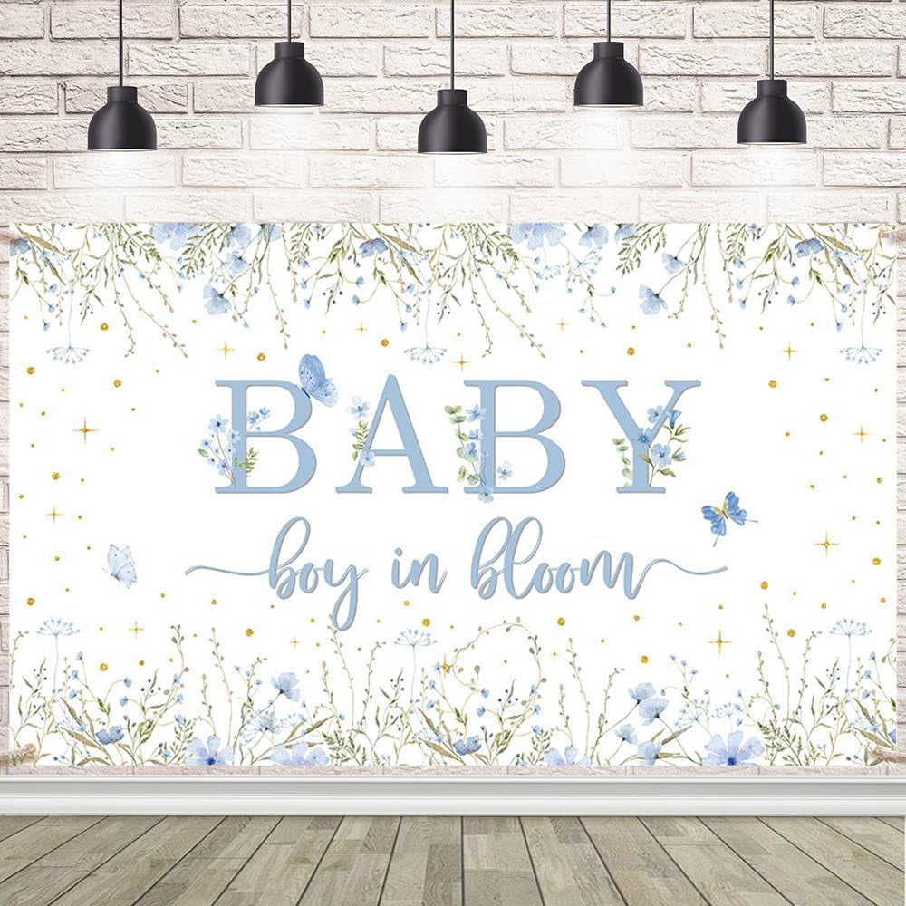 Baby Boy in Bloom Backdrop for Boys Wildflower Baby in Bloom Baby ...