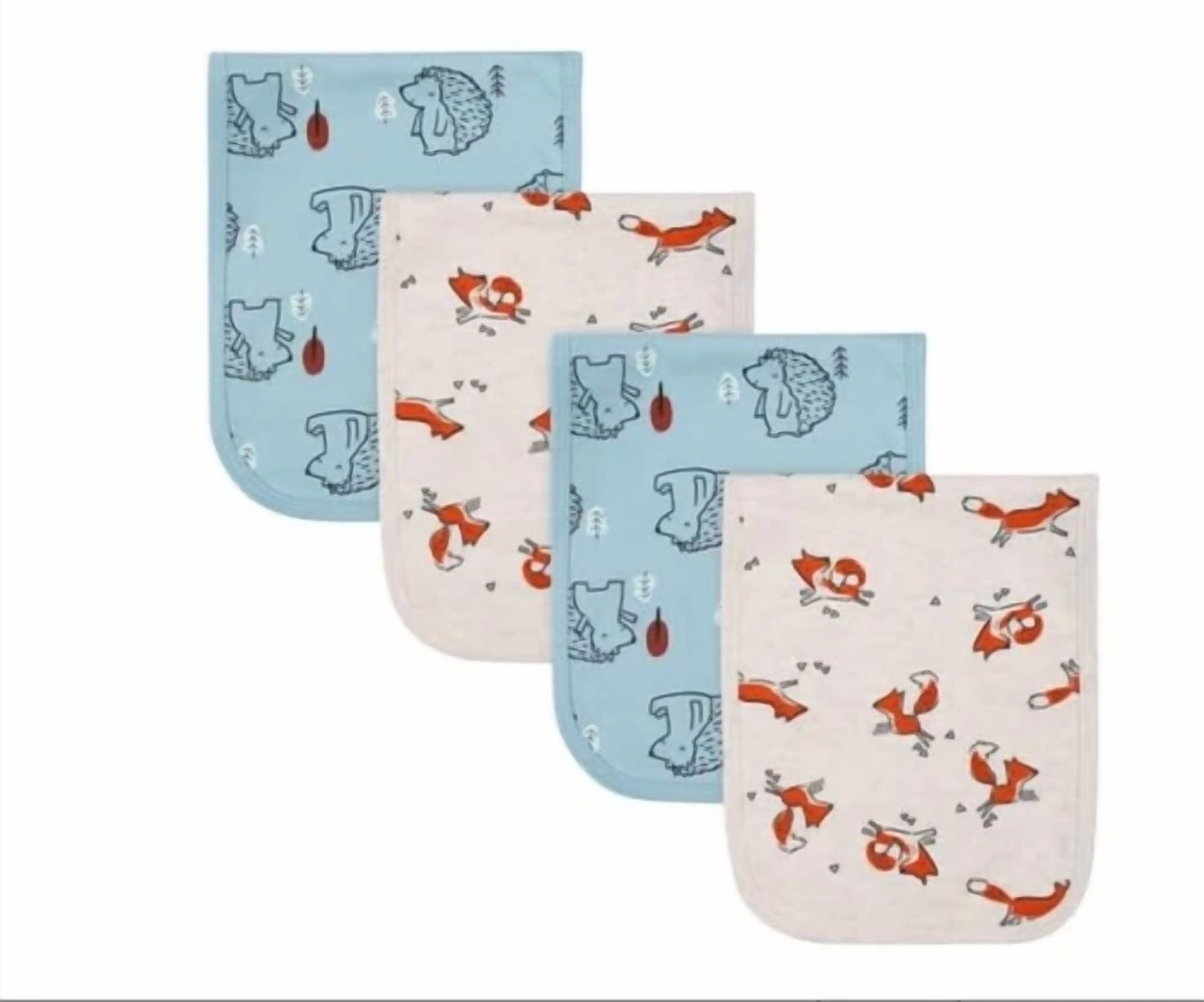 Baby Boy Burp Cloths Lot Of 4 Gerber Hedgehog Fox Nip - Walmart.com