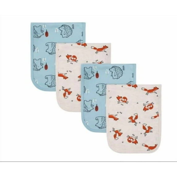 Baby Boy Burp Cloths Lot Of 4 Gerber Hedgehog Fox Nip - Walmart.com