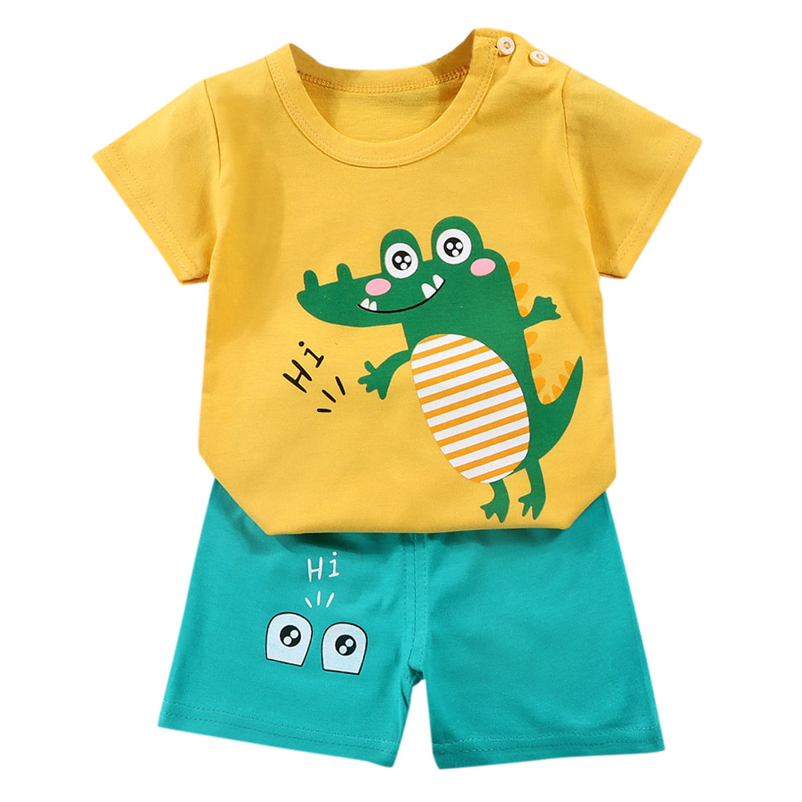 Baby Boy Casual Summer Outfit Sets Girls Short Sleeve T Shirt Infant ...
