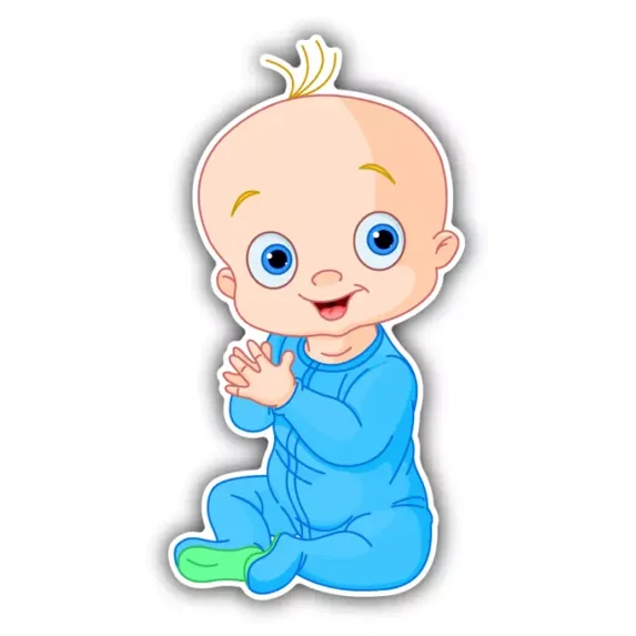 Baby Boy Clapping Cute Sticker Phone Decal Water Bottle Stickers Car ...