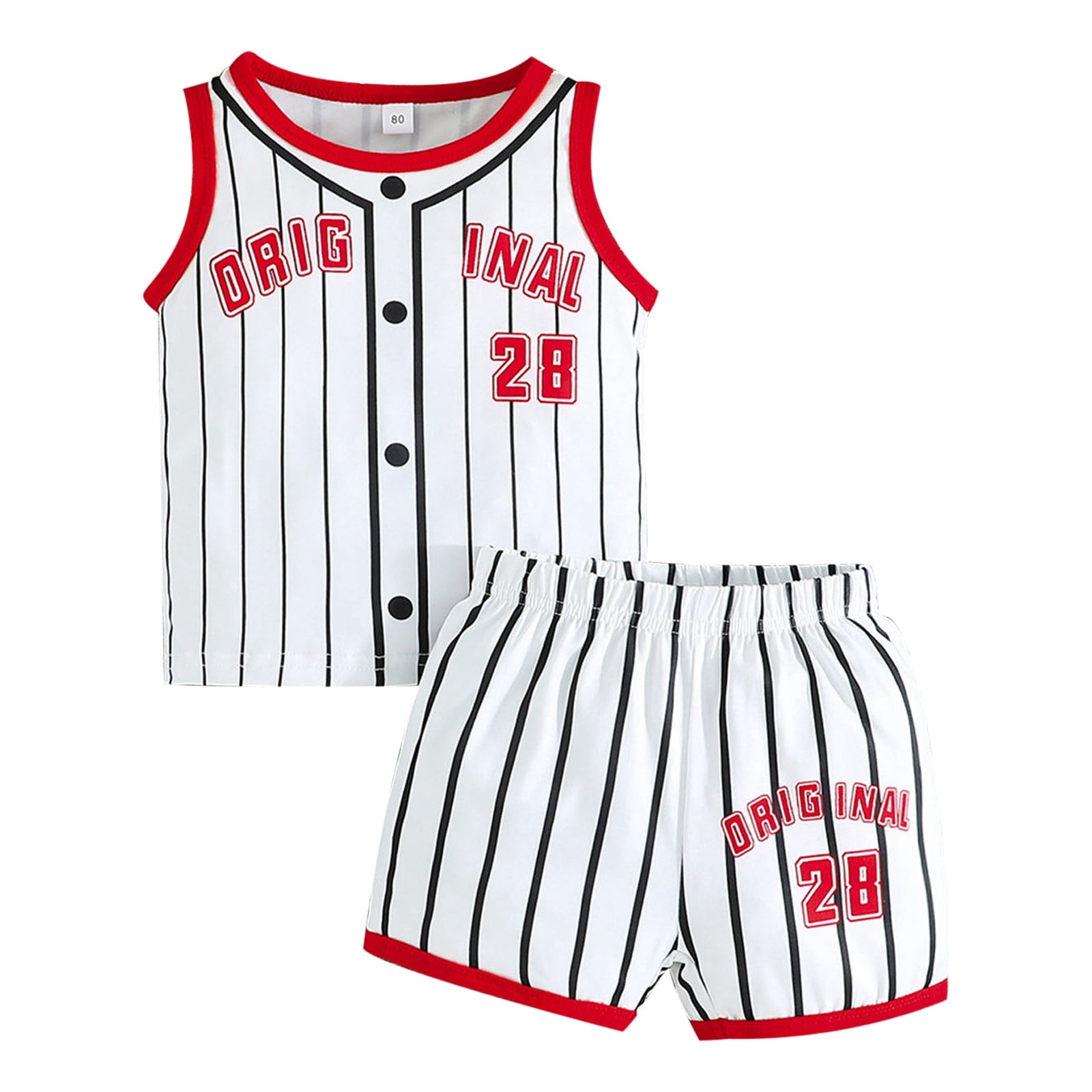 Baby Boy Clothes Clearance Sale Sleeveless Striped Letter Baseball ...