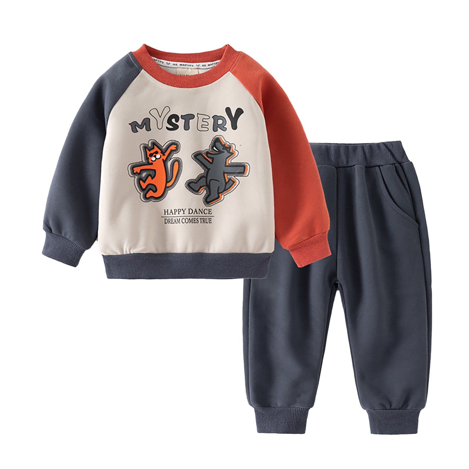 Baby Boy Clothes Set Trendy Long Sleeve Print Hoodie Pullover Tops ...