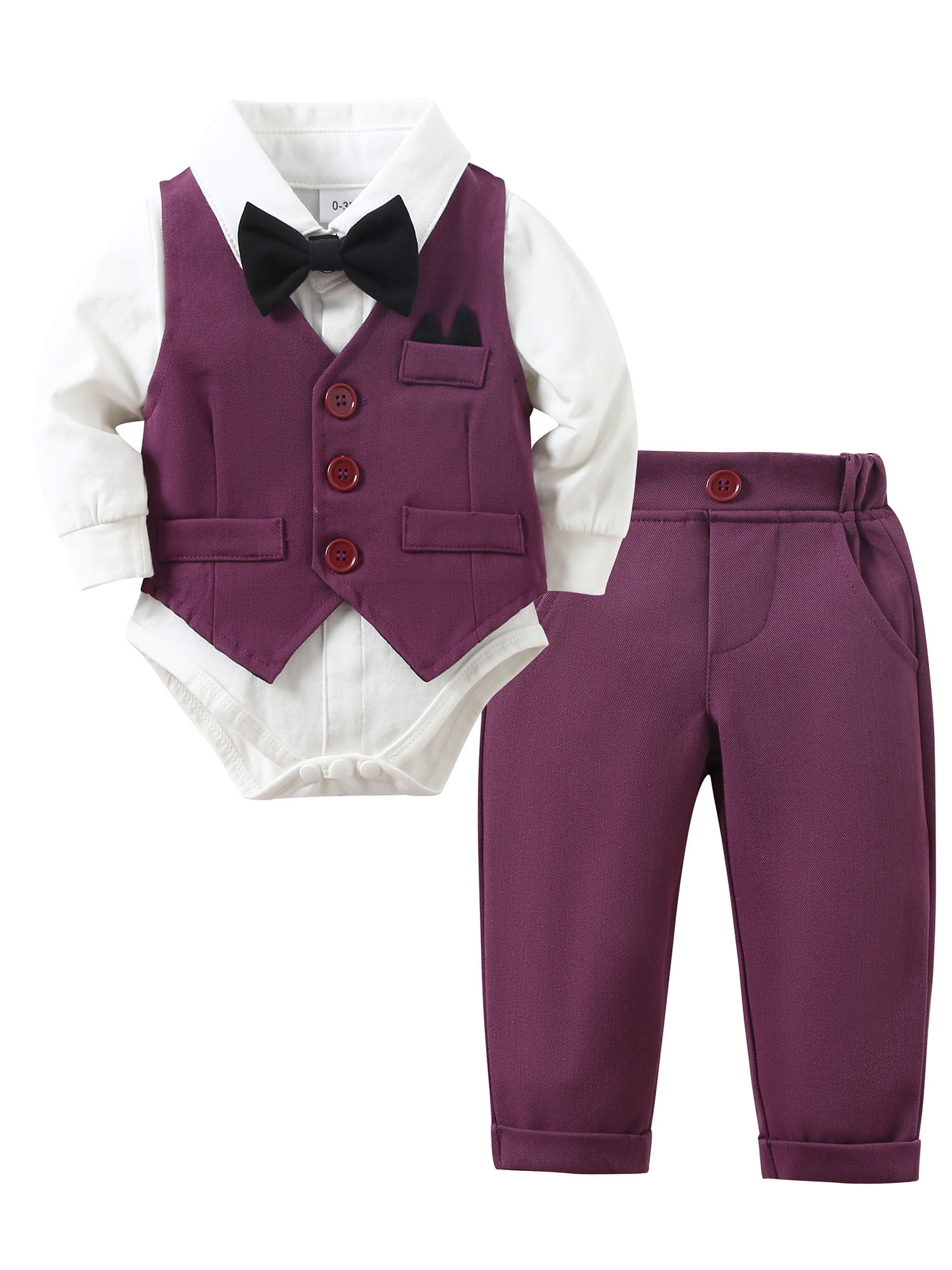 Baby Boy Clothes Suit 0-24 Months Infant Formal Outfits Dress Shirt ...