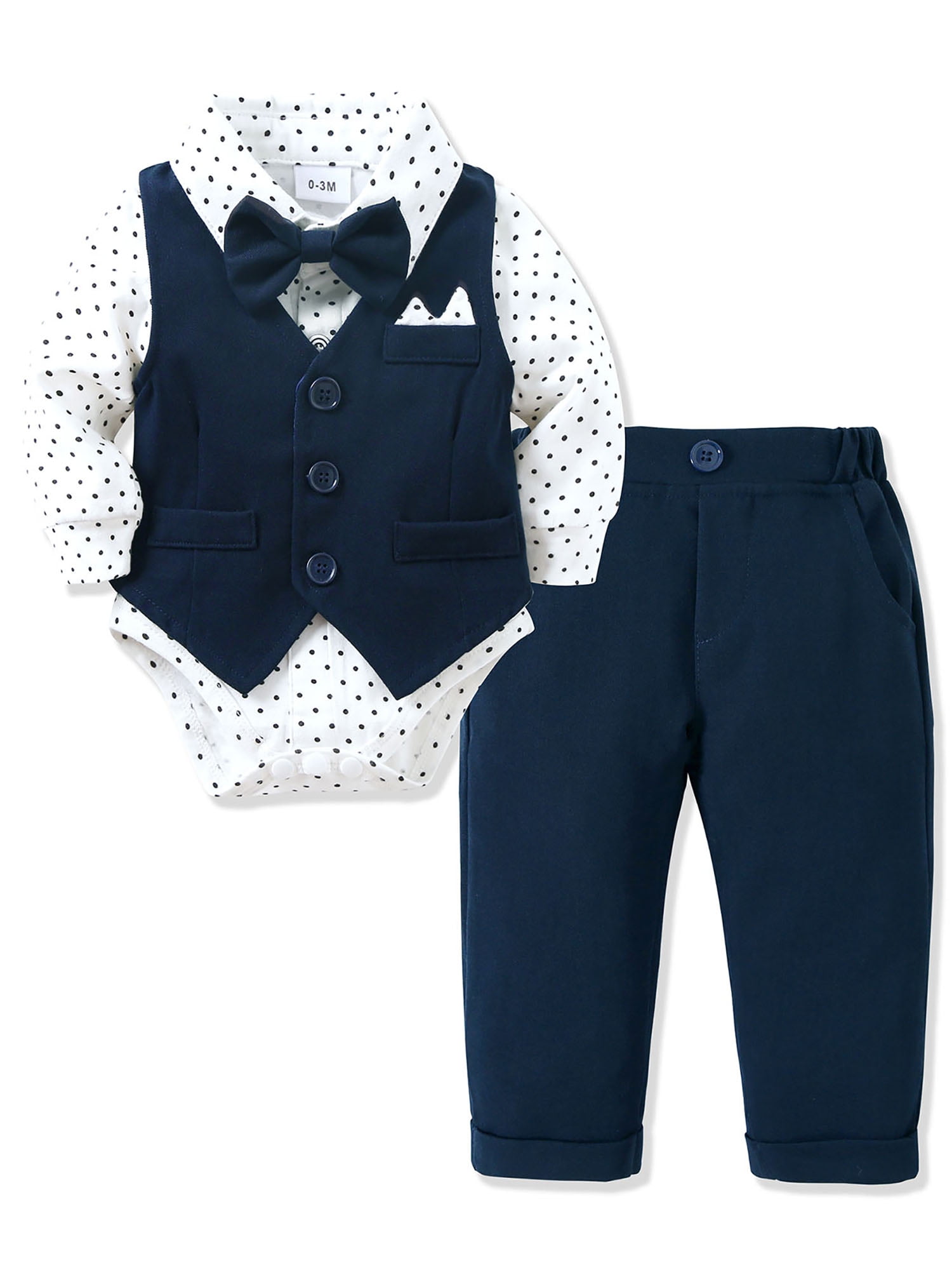Baby Boy Clothes Suit 0-24 Months Infant Outfits Wave Point Romper ...