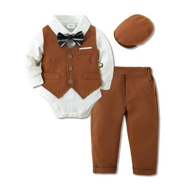 CARETOO Baby Boy Clothes 3-24M Toddler Formal Cotton Fabric Shirt Pants ...
