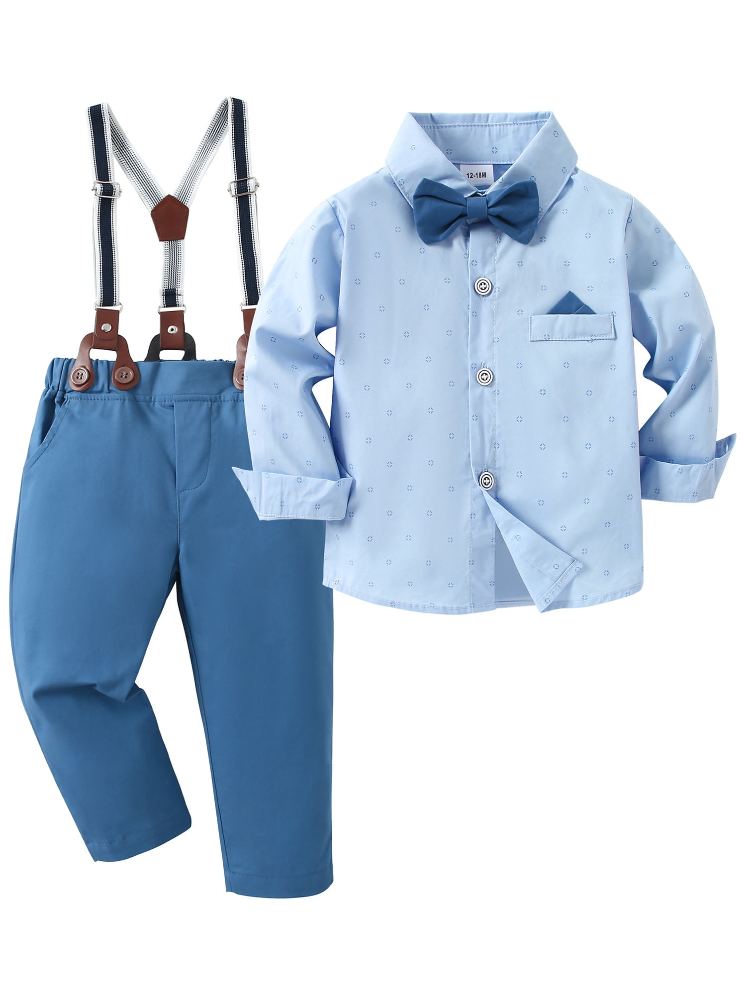 Baby Boy Clothes Suits Toddler Shirt Suspender Pants Outfit Sets ...