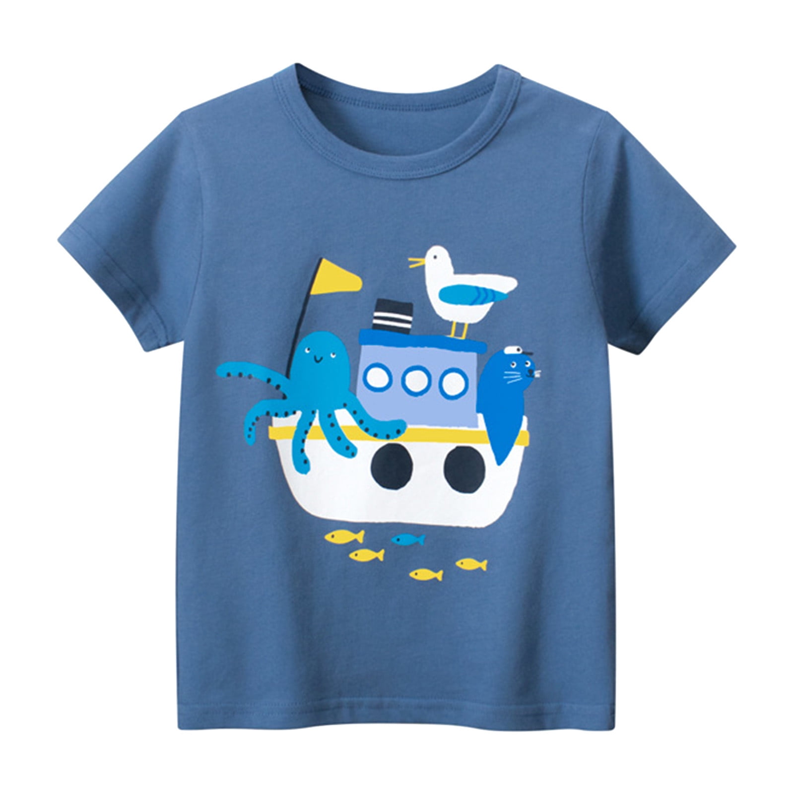 Baby Boy Clothes Summer Toddler Boys Girls Short Sleeve Cartoon Prints ...