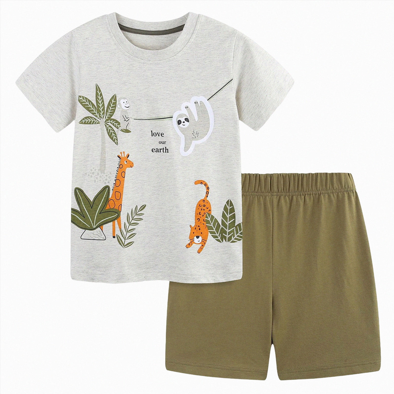 Baby Boy Clothes Toddler Boy Summer Outfit Cute All Over Print Short ...