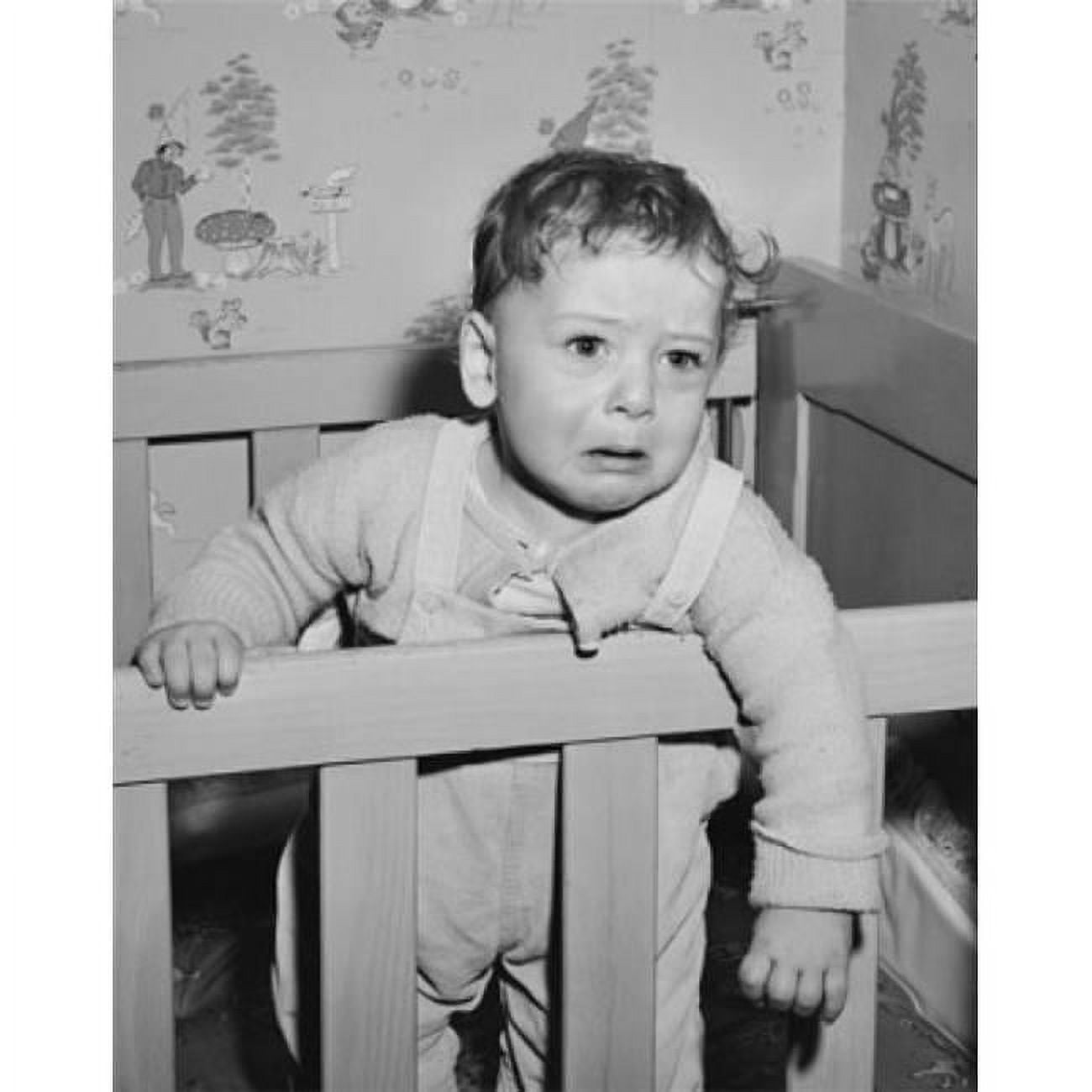 Baby Boy Crying in a Crib Poster Print - 18 x 24 in. - Walmart.com