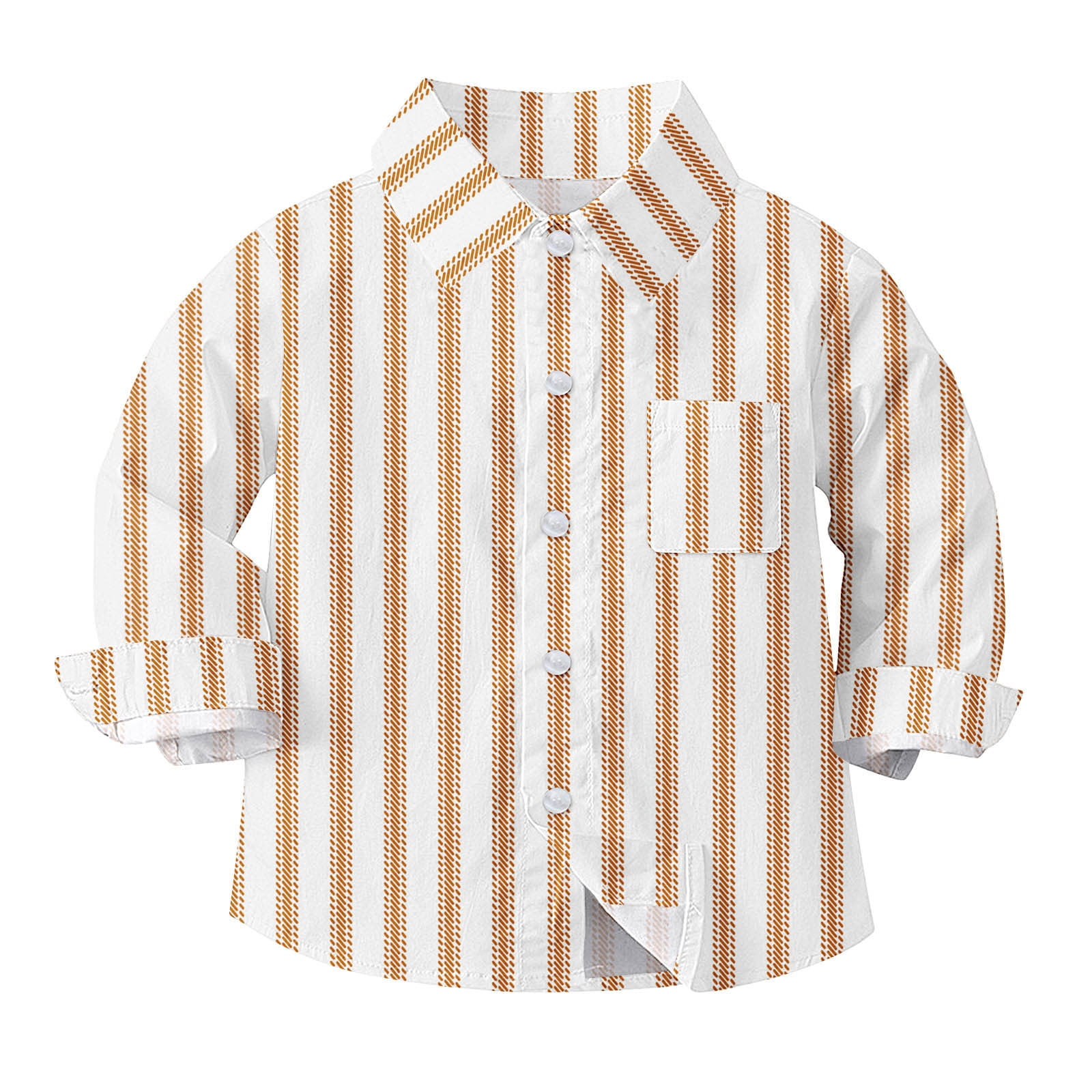 Baby Boy Dress Shirts Boys Striped Long Sleeve Collared Button Up Shirt ...