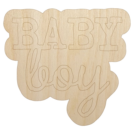 Baby Boy Fun Text Wood Shape Unfinished Piece Cutout Craft DIY Projects ...