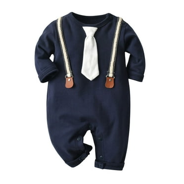 famuka Baby Boy Two Piece Suit Coat and Romper Outfit Infant Formal ...